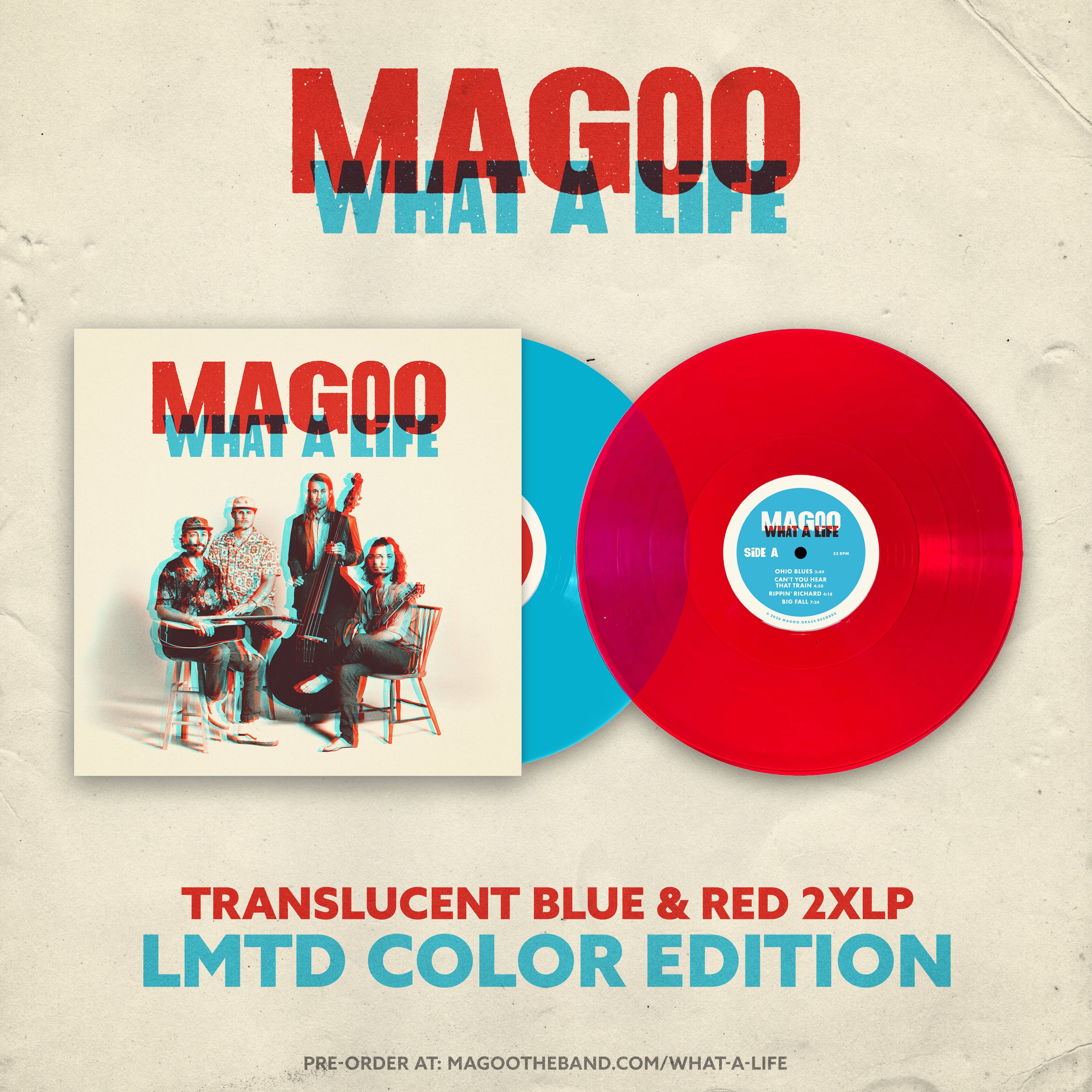What a Life - Translucent Blue and Red 2X LP- Color Variant Edition – Magoo